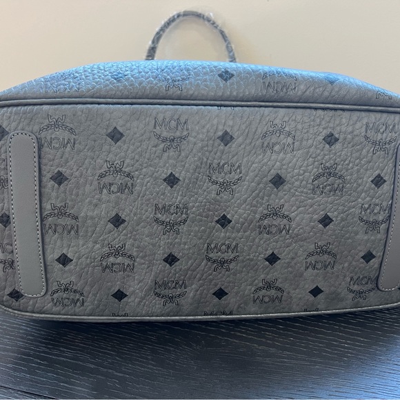 MCM | Bags | Nwt Mcm Aren Tote Grey Visetos Canvas With Leather Pouch ...